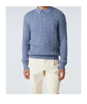 Ralph Lauren Cable-knit Cotton And Silk Polo Sweater
