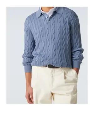 Ralph Lauren Cable-knit Cotton And Silk Polo Sweater