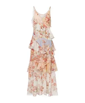 Zimmermann Awaken Floral Cotton And Silk Maxi Dress - Nude