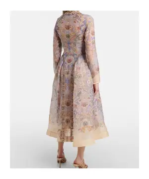 Zimmermann Rebellion Printed Linen And Silk Midi Dress