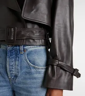 Nour Hammour Leather Biker Jacket