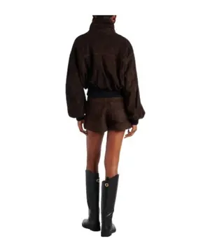 Nour Hammour Suede Bomber Jacket