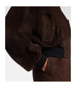Nour Hammour Suede Bomber Jacket