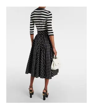 Dolce & Gabbana Polka-dot High-rise Cotton Poplin Midi Skirt