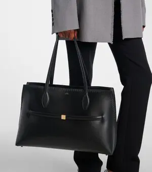 TOTEME Lounge Embroidered Leather Tote Bag