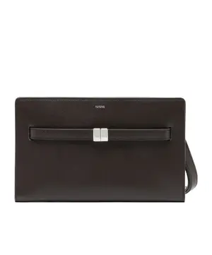TOTEME Small Leather Crossbody Bag - Black