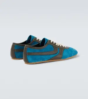 Dries Van Noten Leather-trimmed Suede Sneakers