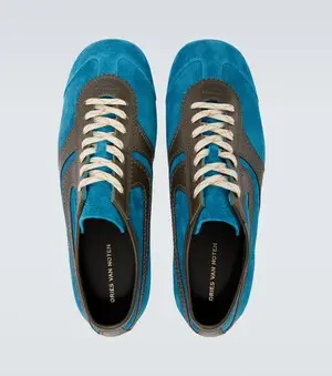 Dries Van Noten Leather-trimmed Suede Sneakers