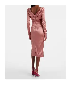 Dolce & Gabbana Draped Satin Midi Dress