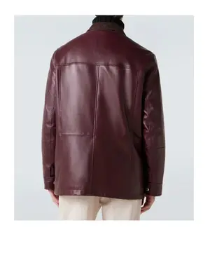 Brunello Cucinelli Long-sleeved Leather Jacket