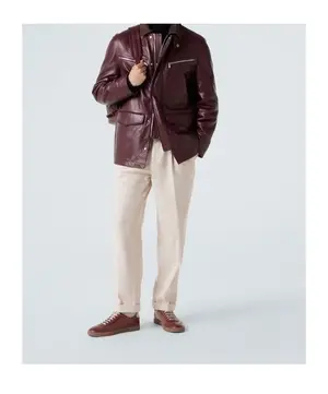 Brunello Cucinelli Long-sleeved Leather Jacket