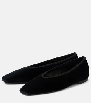 TOTEME Minimalist Velvet Ballet Flats