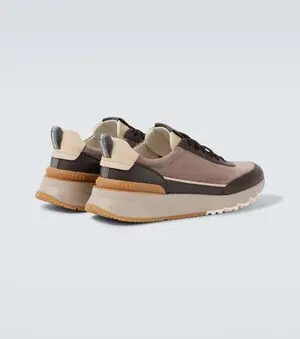 Brunello Cucinelli Leather-trimmed Suede Sneakers