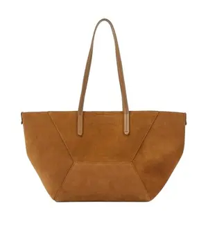 Brunello Cucinelli Duo Large Suede Tote Bag - Brown