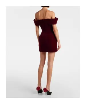 David Koma Off-shoulder Velvet Minidress