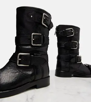 Dolce & Gabbana Leather Biker Boots