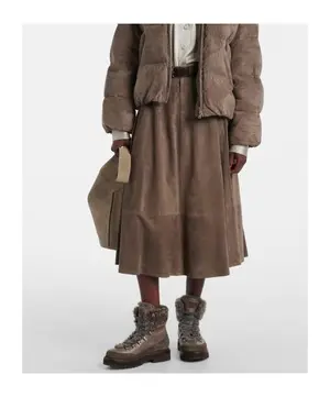 Brunello Cucinelli Shearling-lined Leather Ankle Boots