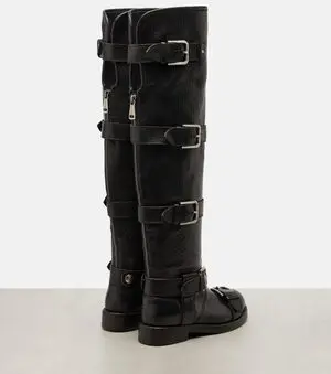 Dolce & Gabbana Over-the-knee Leather Biker Boots