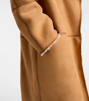 TOTEME Shearling-trimmed Suede Coat