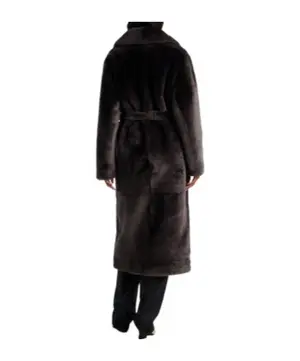 YVES SALOMON Shearling Coat With Belt