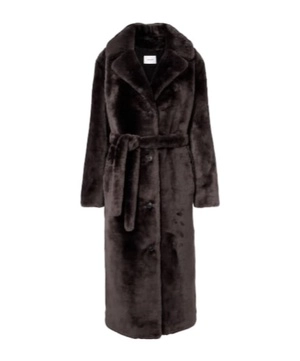 YVES SALOMON Shearling Coat With Belt - Black