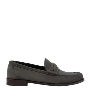 Brunello Cucinelli Suede Penny Loafers - Black