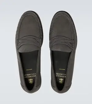 Brunello Cucinelli Suede Penny Loafers