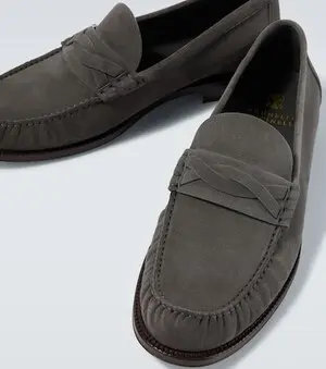 Brunello Cucinelli Suede Penny Loafers