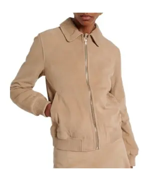 YVES SALOMON Suede Bomber Jacket