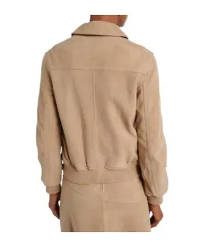 YVES SALOMON Suede Bomber Jacket