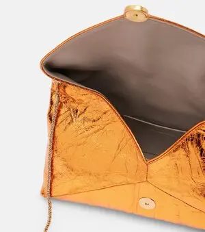 Dries Van Noten Medium-sized Metal And Leather Clutch