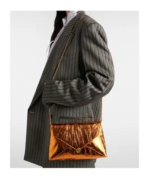 Dries Van Noten Medium-sized Metal And Leather Clutch