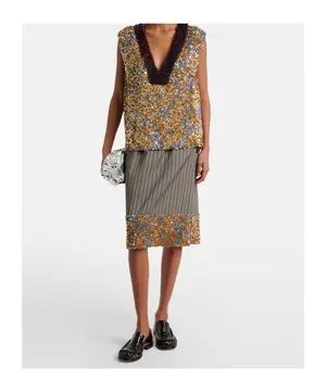 Dries Van Noten Ruffled Metallic Leather Clutch