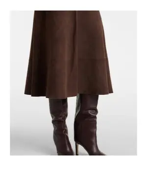 YVES SALOMON Suede Midi Skirt
