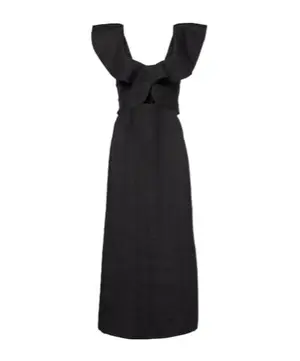 Johanna Ortiz Ruffled Midi Dress - Black