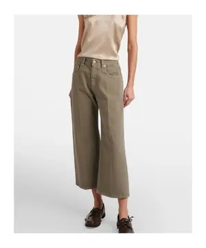 Brunello Cucinelli Cropped Wide-leg Jeans