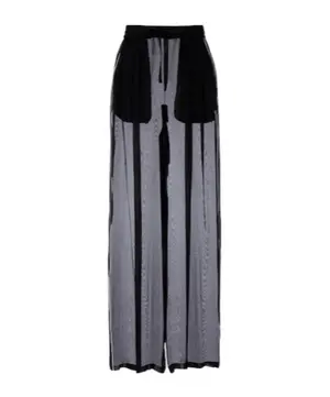 Dolce & Gabbana Sheer Silk Wide-leg Pants - Gray