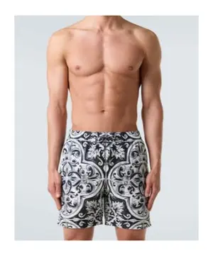 Dolce & Gabbana Majorca Print Swim Trunks