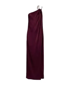 Stella McCartney One-shoulder Satin Gown - Brown