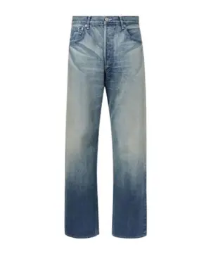 Auralee Faded Wide-leg Jeans - Gray
