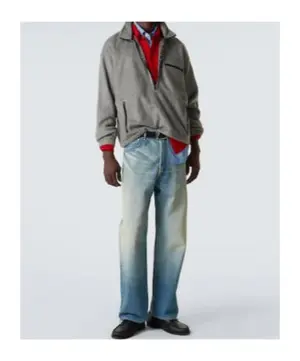 Auralee Faded Wide-leg Jeans