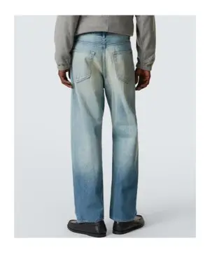 Auralee Faded Wide-leg Jeans