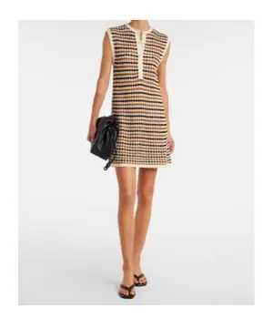 ERES Inedit Open-knit Cotton-blend Polo Dress