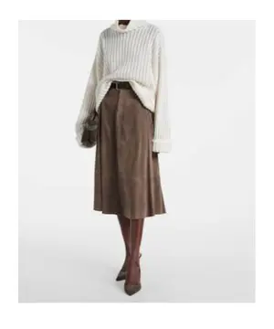 Brunello Cucinelli Monili Suede Slingback Pumps