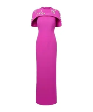 SAFIYAA LONDON Embellished Caped Gown - Pink
