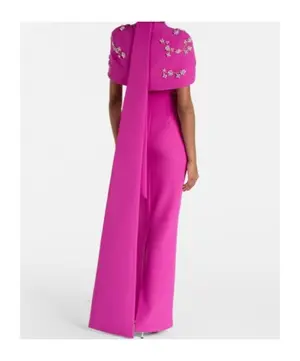SAFIYAA LONDON Embellished Caped Gown