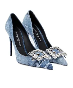 Dolce & Gabbana Embellished Denim Pumps - Black