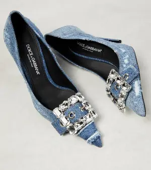 Dolce & Gabbana Embellished Denim Pumps