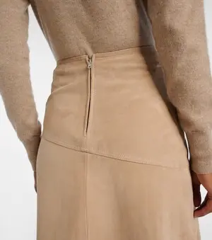 YVES SALOMON Suede Midi Skirt
