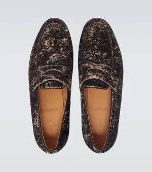 John Lobb Lopez Calf Hair Penny Loafers - Black